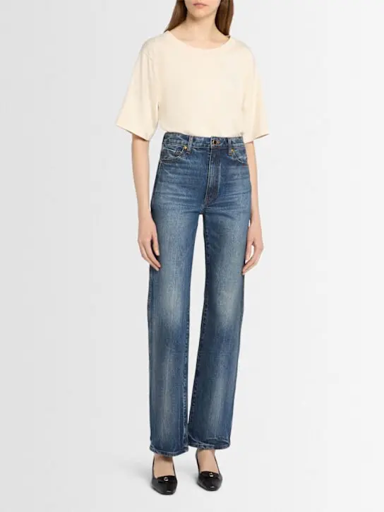 Khaite Danielle Cotton Blend Straight Leg Jeans