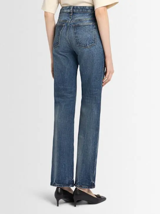 Khaite Danielle Cotton Blend Straight Leg Jeans