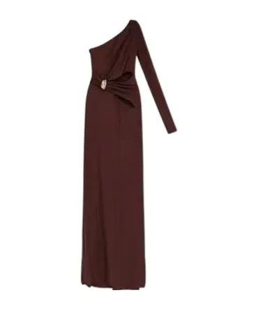Elisabetta Franchi Cut-out One-shoulder Maxi Dress