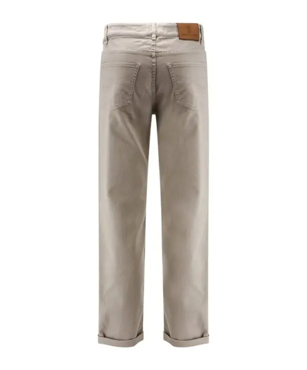 Brunello Cucinelli Slim-fit Jeans With Logo Detail - Gray