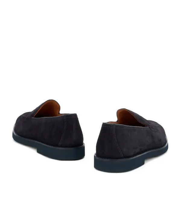 DOUCAL'S Suede Penny Loafers - Black