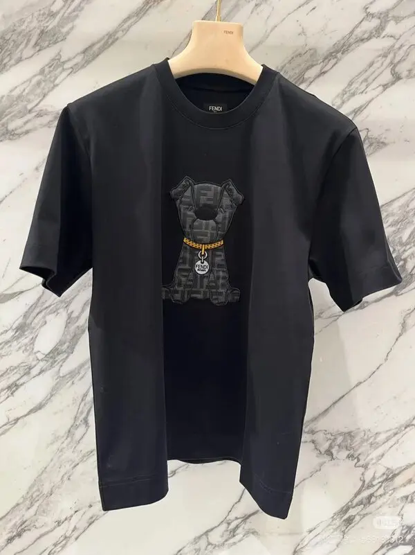 Fendi Logo Dog Crewneck T-shirt