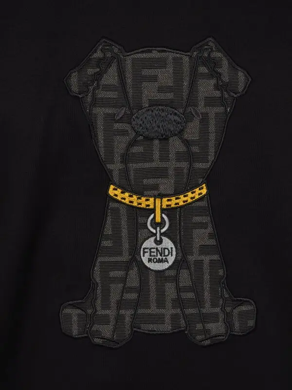 Fendi Logo Dog Crewneck T-shirt