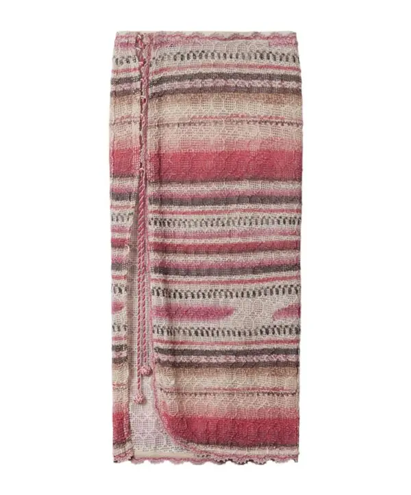 Isabel Marant Étoile Noryane Skirt In Textured Stripe Print - Pink