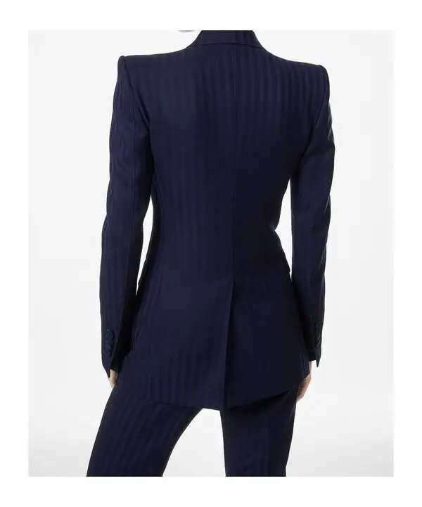 TOM FORD Double Breasted Striped Jacket - Black