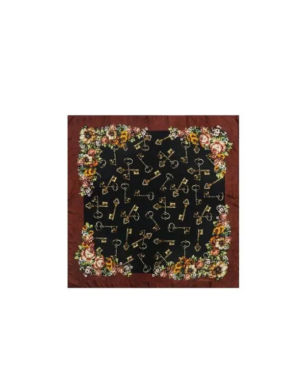 Dolce & Gabbana Printed Silk Scarf - Black