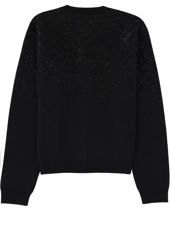 Gucci Gradient Gg Crystal Button-up Knit Cardigan - Black