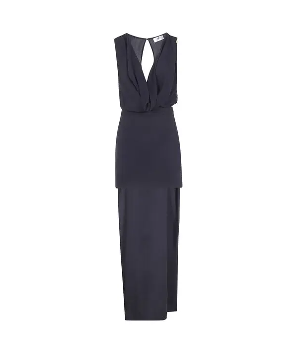 Elisabetta Franchi Sleeveless Georgette Crêpe Dress With Cutout Details