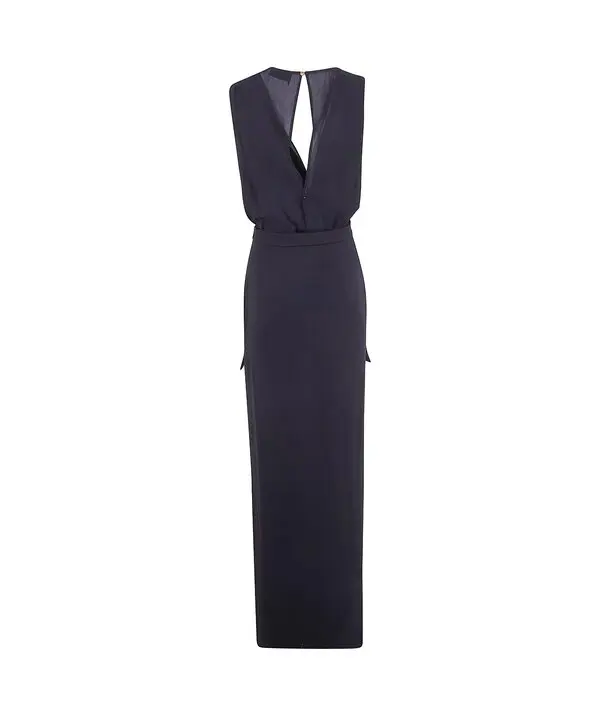 Elisabetta Franchi Sleeveless Georgette Crêpe Dress With Cutout Details