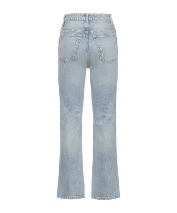 Khaite Abigail Cotton Straight Leg Jeans - Gray