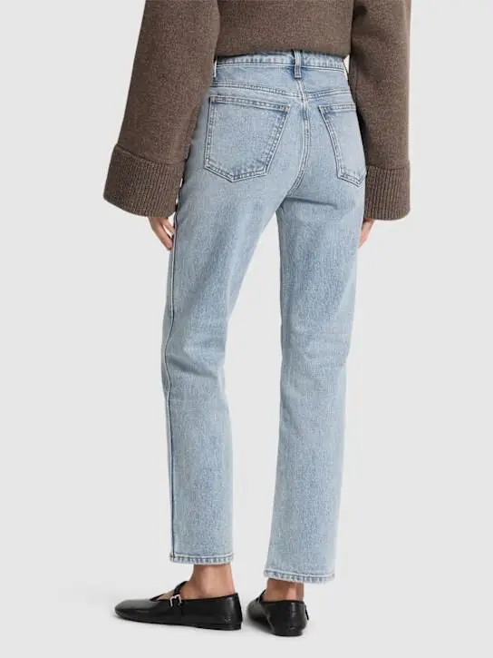 Khaite Abigail Cotton Straight Leg Jeans - Gray