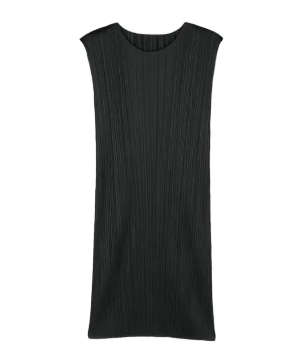 PLEATS PLEASE BY ISSEY MIYAKE Sleeveless Round Neck Dress