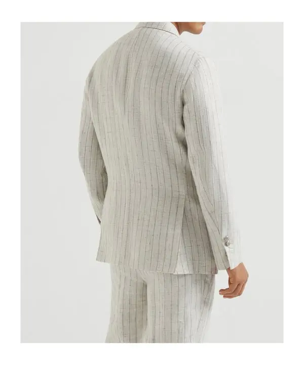 Brunello Cucinelli Double Breasted Striped Blazer