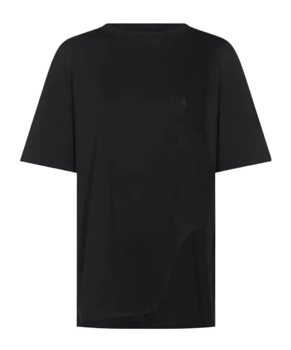 Attico Asymmetric Oversized T-shirt - Black