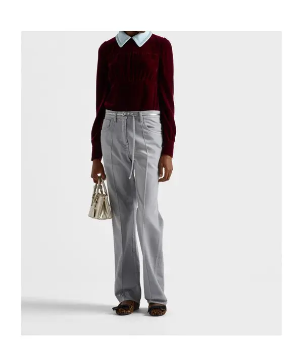 Prada Velvet Top With Detachable Collar