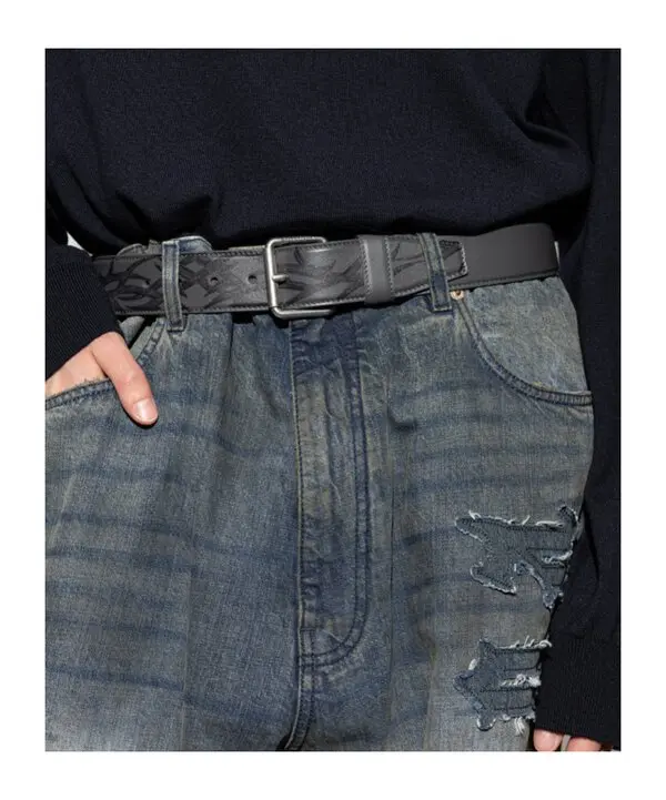 Balenciaga Logo Engraved Buckle Belt