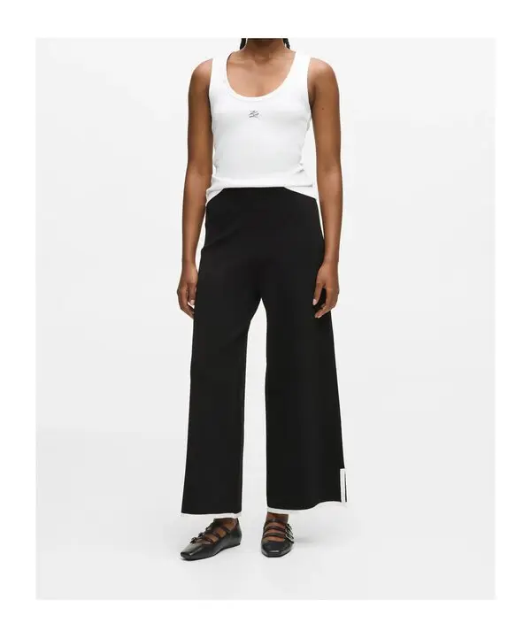Karl Lagerfeld Palazzo Pants With Contrast Piping