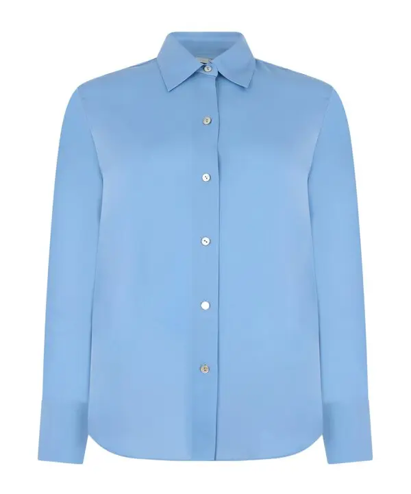 Vince Silk Button-up Shirt - Blue
