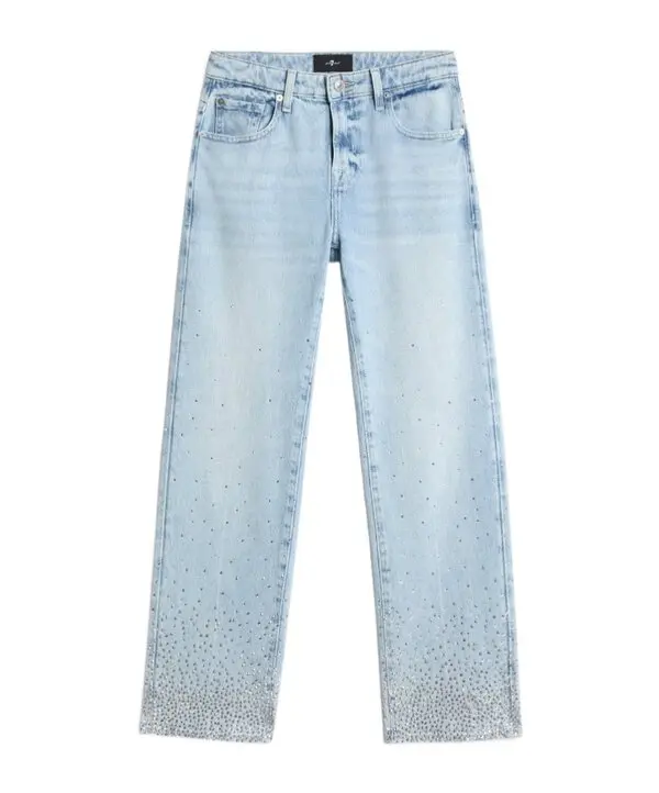 7 For All Mankind Calie Cropped Jeans - Blue