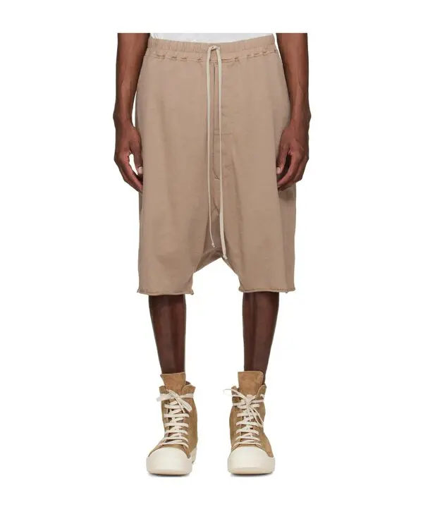 Rick Owens Temple Drawstring Shorts - Beige