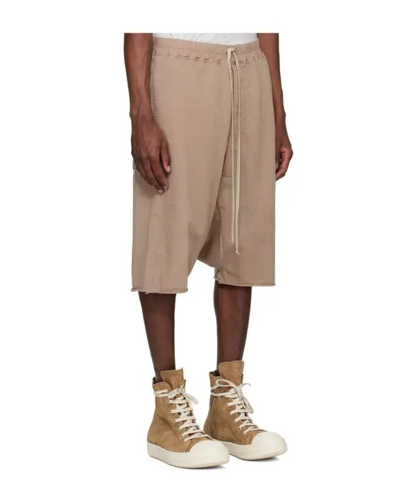 Rick Owens Temple Drawstring Shorts - Beige