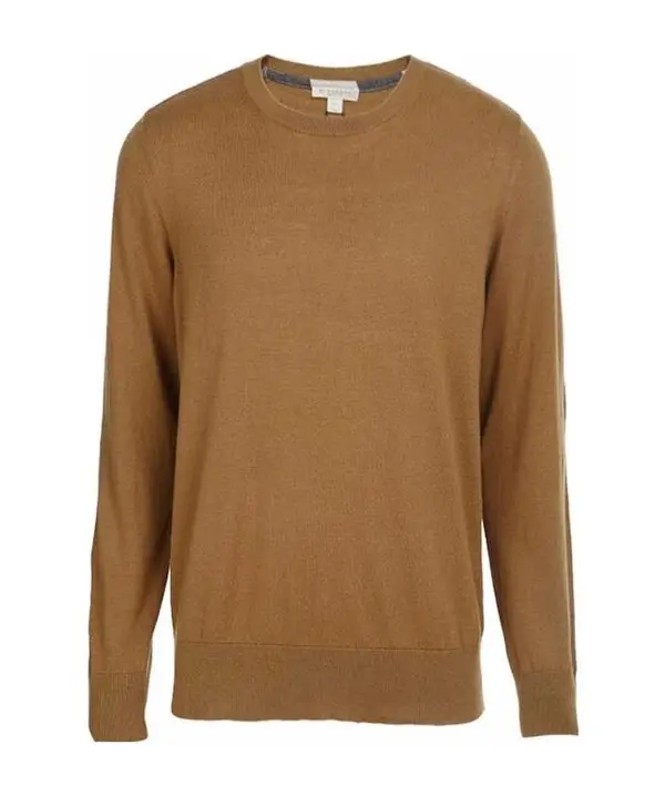 Burberry Round Neck Long Sleeve Sweater - Brown