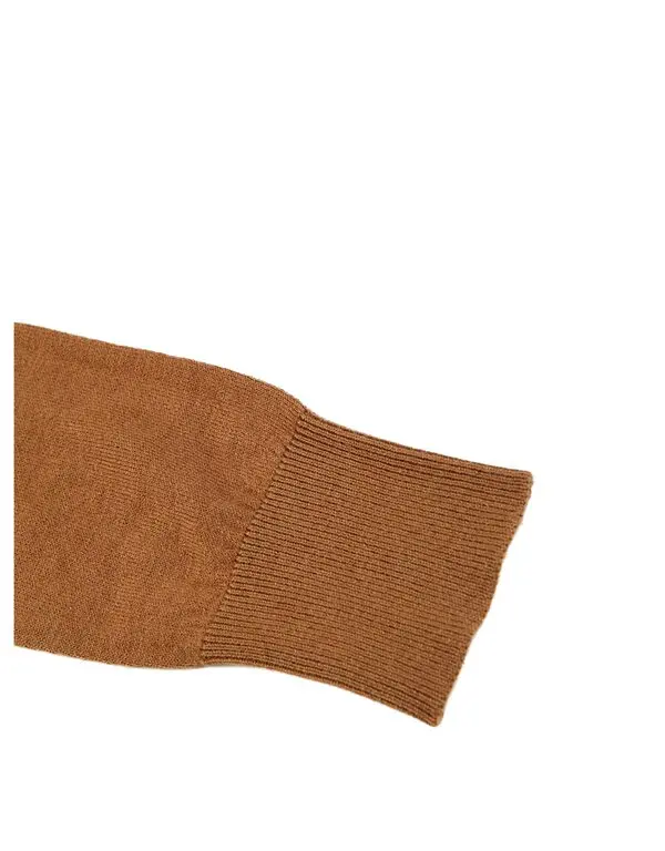 Burberry Round Neck Long Sleeve Sweater - Brown