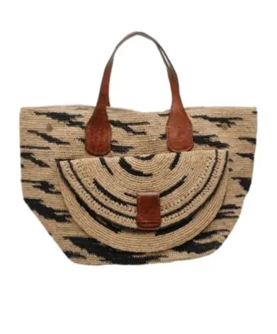 IBELIV Laza Ii Zebra Pattern Woven Shoulder Bag - Brown