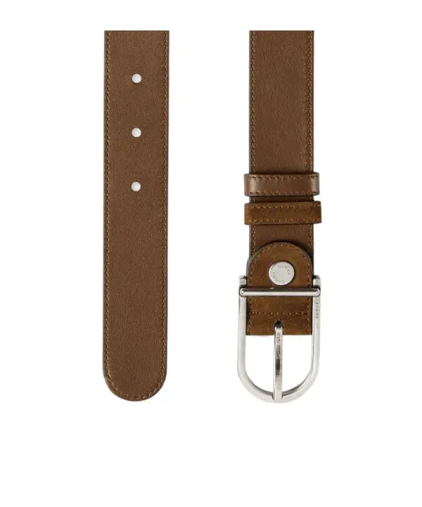 Gucci Reversible Monogrammed Leather Belt