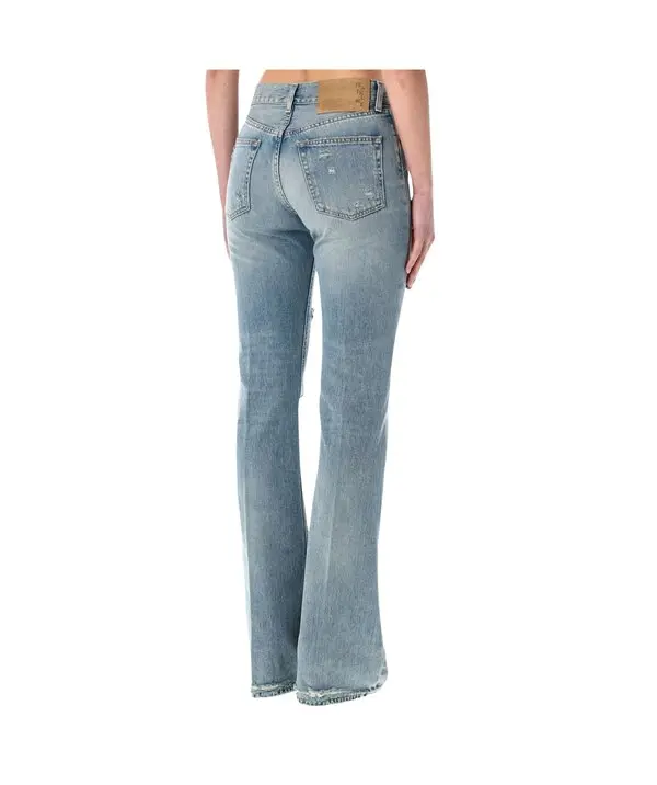 HAIKURE Flora Broken Distressed Flared Jeans - Gray