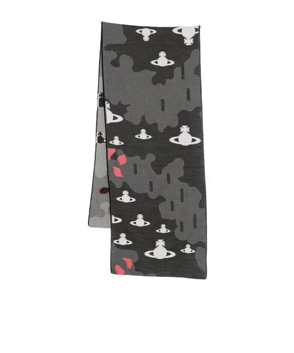 VIVIENNE WESTWOOD Camouflage Orb Scarf - Black