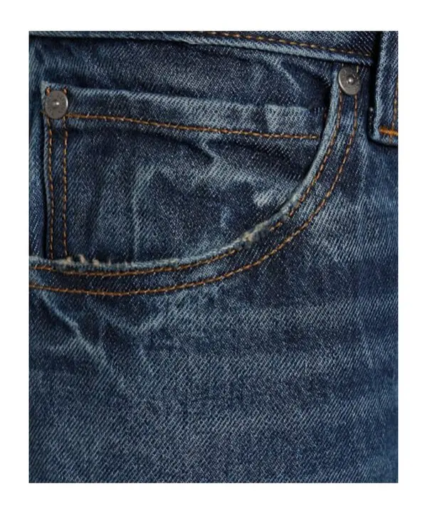 Khaite Danielle Cotton Blend Straight Leg Jeans - Blue