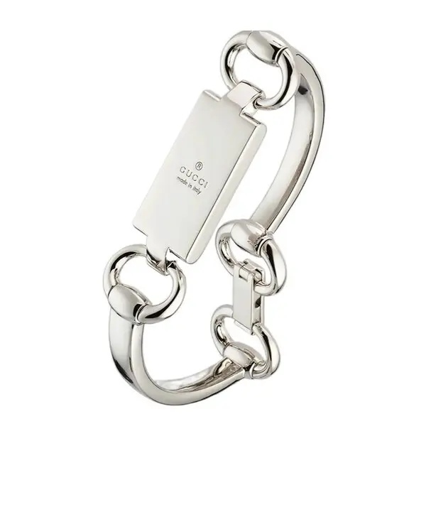 Gucci Horsebit Motif Bangle Bracelet - Palladium Color