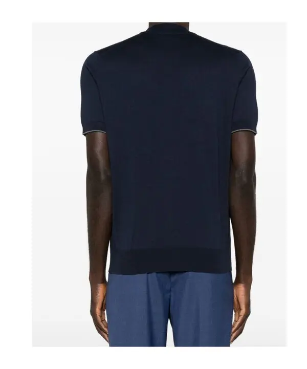 Brunello Cucinelli Short Sleeve Mock Neck Knit Jumper