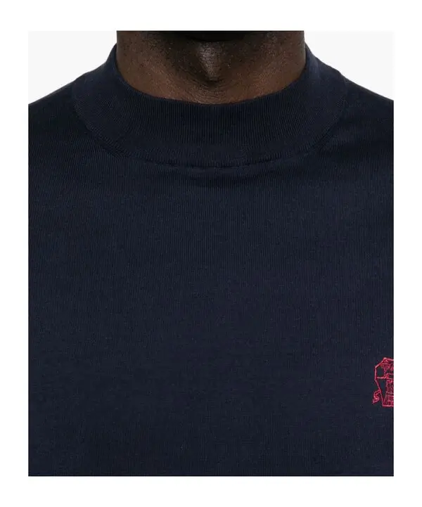 Brunello Cucinelli Short Sleeve Mock Neck Knit Jumper