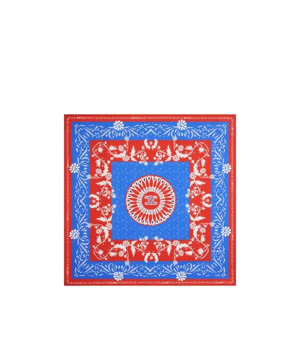 Celine Silk Twill Square Scarf - Red/blue/white