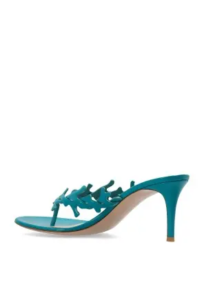 GIANVITO ROSSI Coral Pattern Slip-on Thong Sandals - Green