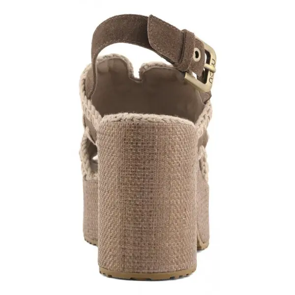 Mou Crochet-trim Leather Platform Sandals