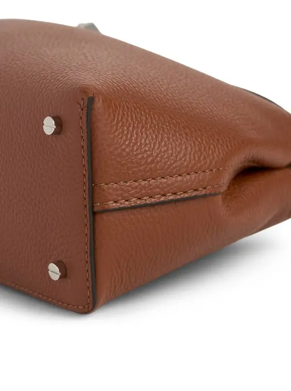 TOTEME Grained Leather Clutch Bag With Tuck-lock Fastening - Brown