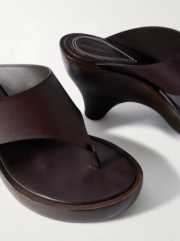 Zimmermann Wild Wedge Leather Platform Sandals