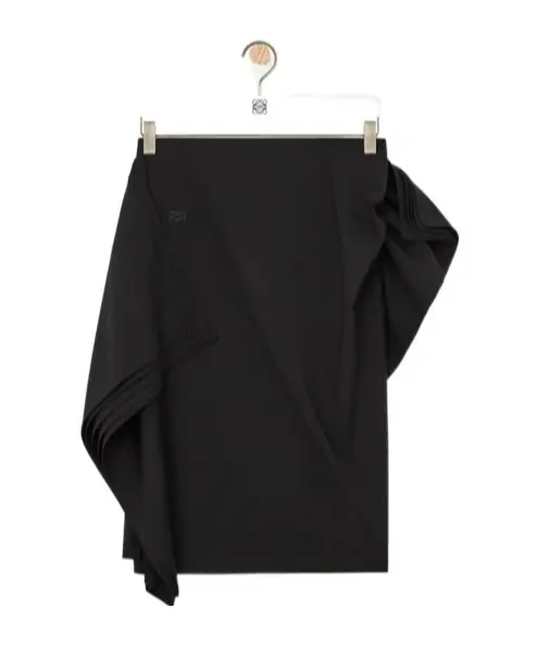 Loewe Wool Skirt With Double L Embroidery - Black