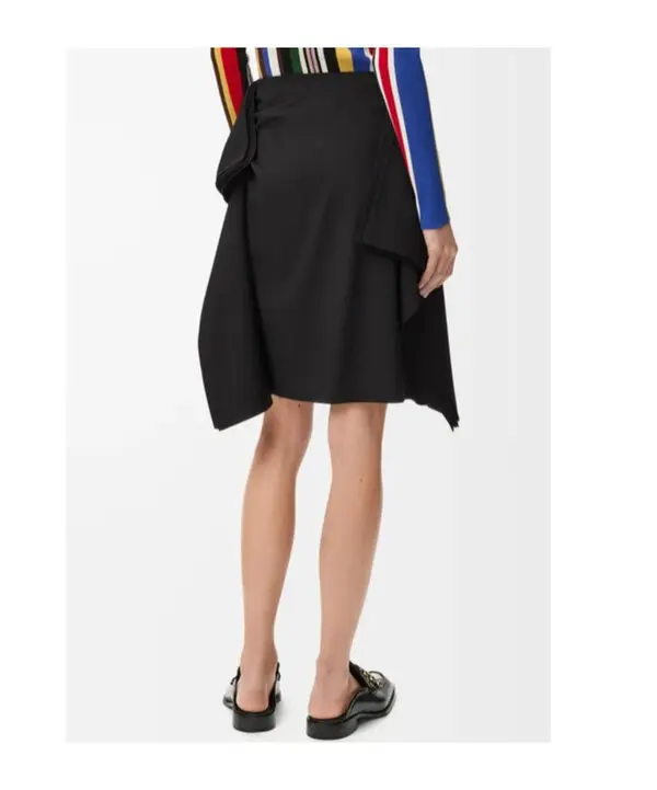 Loewe Wool Skirt With Double L Embroidery