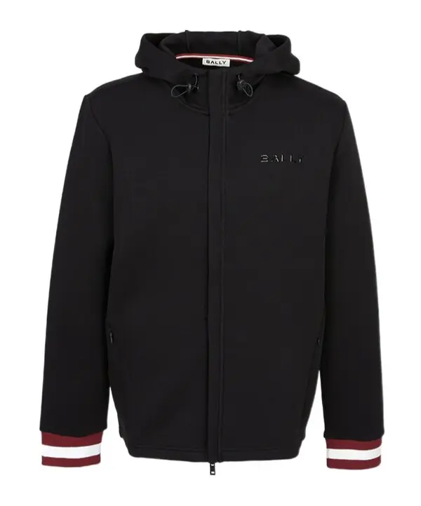 Bally Zip-up Hooded Sweatshirt With Ribbed Accents