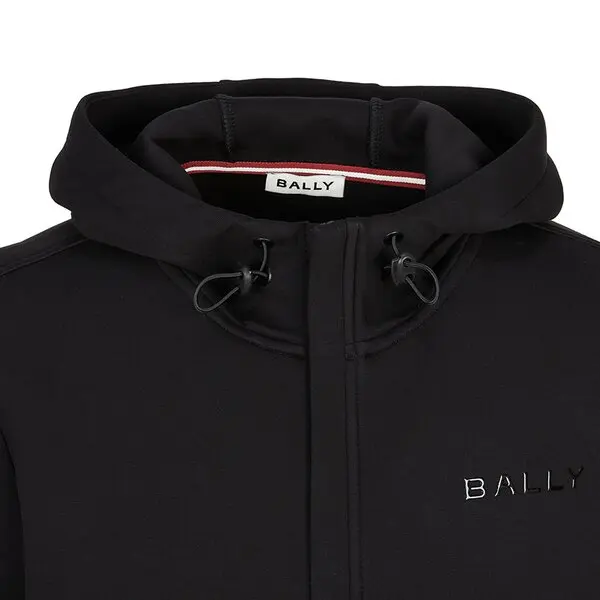 Bally Zip-up Hooded Sweatshirt With Ribbed Accents