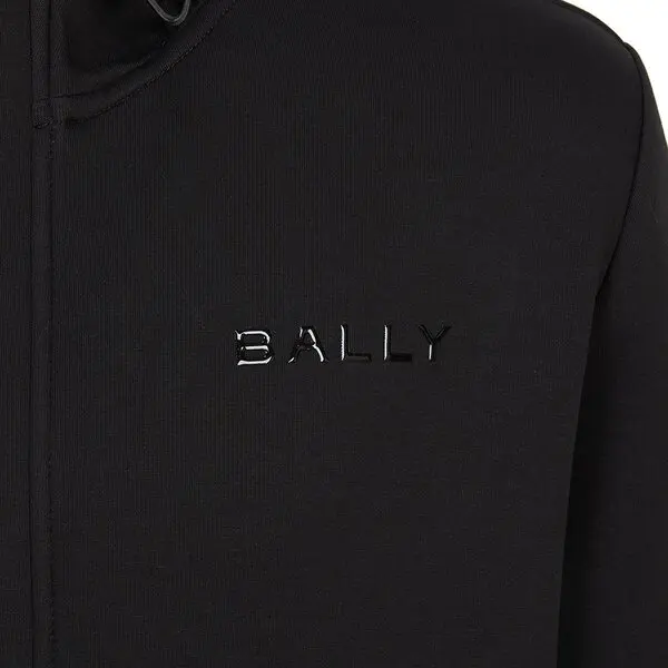 Bally Zip-up Hooded Sweatshirt With Ribbed Accents