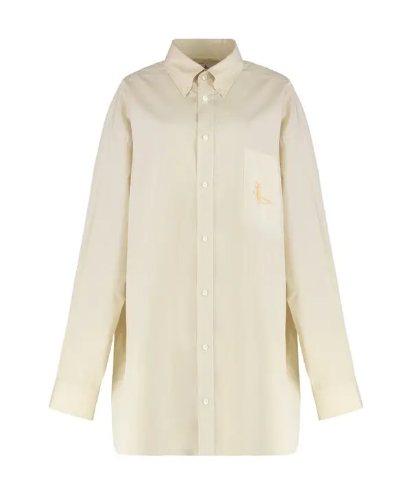 VIVIENNE WESTWOOD Logo Embroidered Button-down Shirt - White