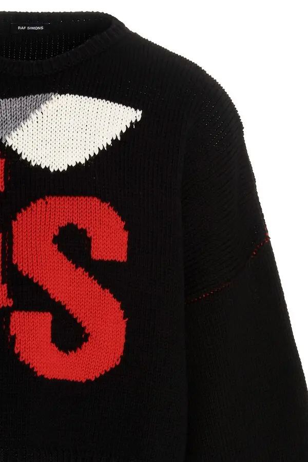 Raf Simons Logo Intarsia Wool Jumper