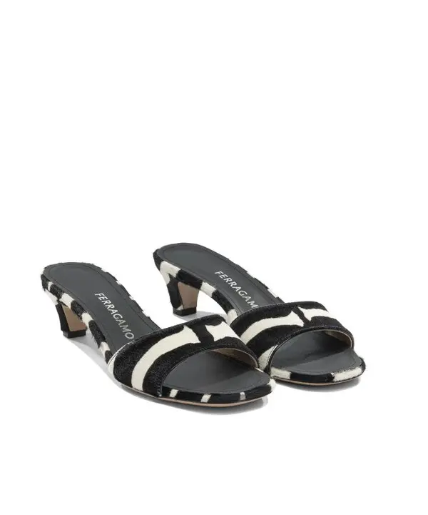 FERRAGAMO Zebra Print High Heel Sandals