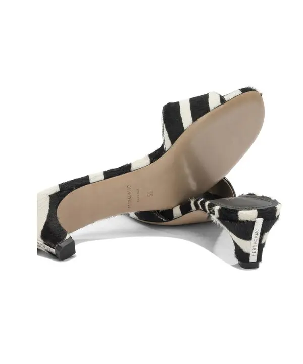 FERRAGAMO Zebra Print High Heel Sandals