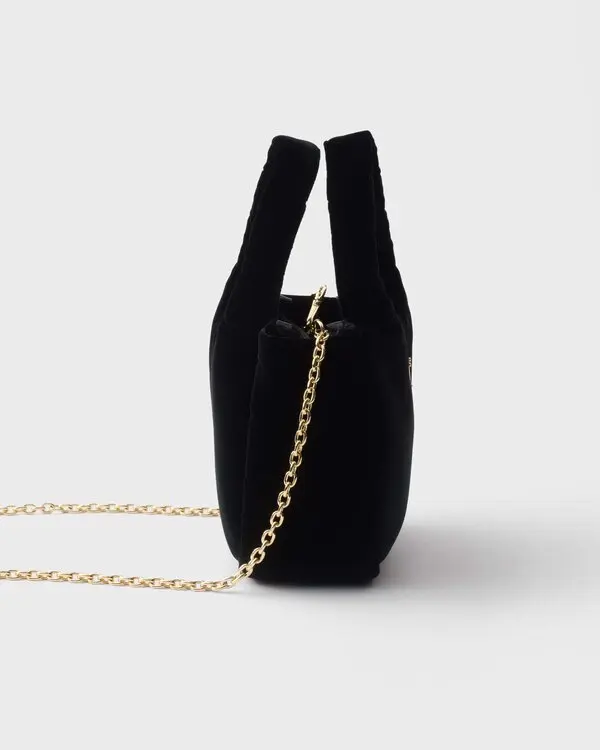 Prada Padded Velvet Mini Handbag With Chain Strap